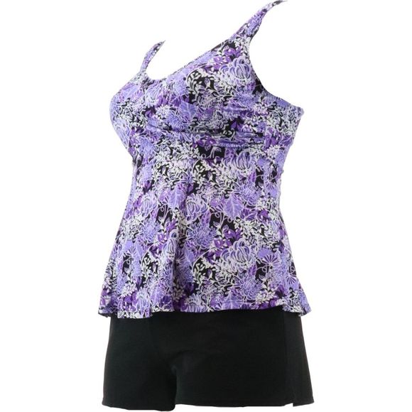 Fit 4 U | Swim | Fit 4 U Wide Strap Sweetheart Tankini Tap Short Purple ...